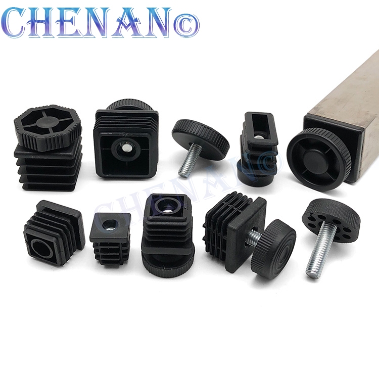 1pcs M8 Black Plastic AdjustableTube Plug Pipe Tubing Inner Plugs Foot ...