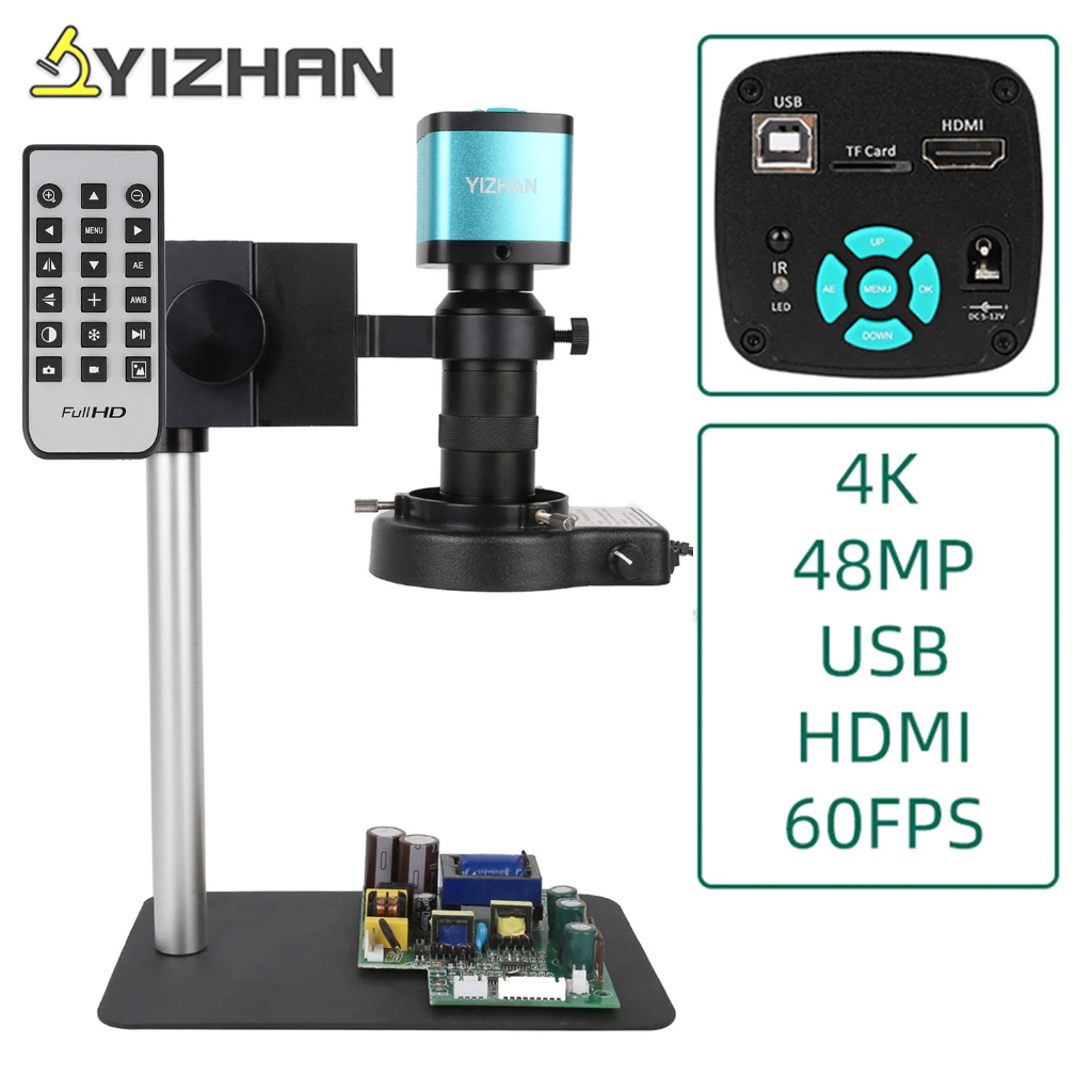 YIZHAN Digital Microscope For Electronics Suit 48/38/13MP VGA USB HDMI ...