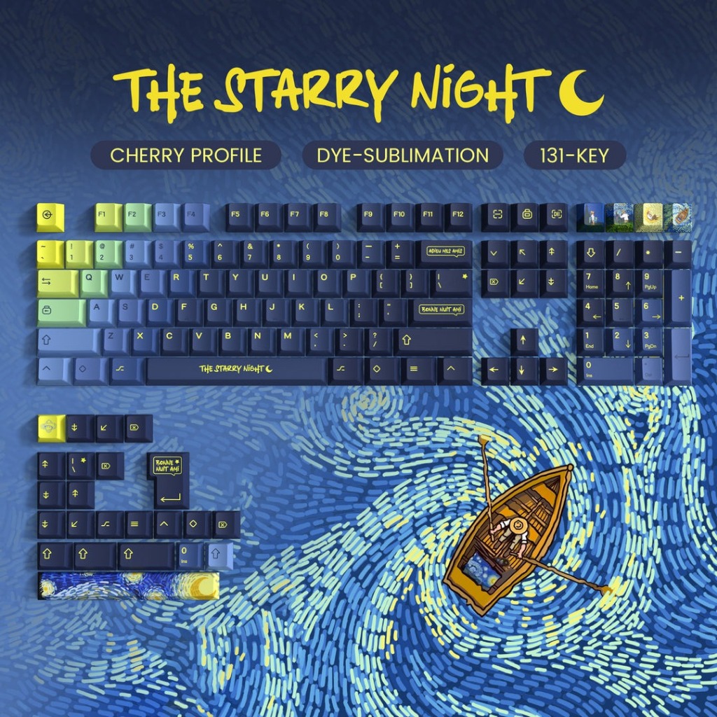 WOMIER The Starry Night Cherry Profile 131-Key Dye Sublimation PBT ...