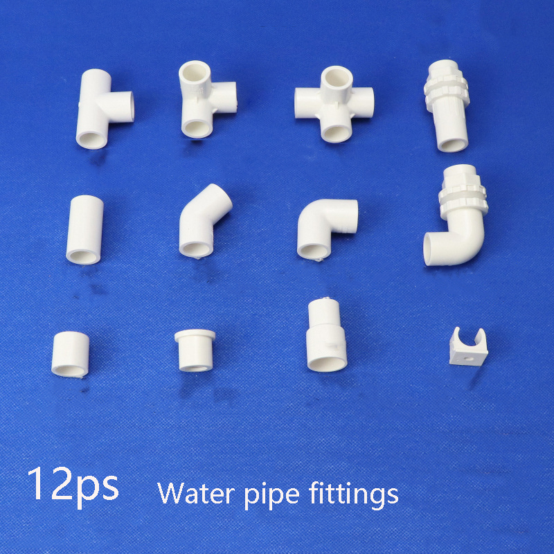 12pcs Plastic 3-part PVC water pipe fittings, 16mm pipe fittings ...