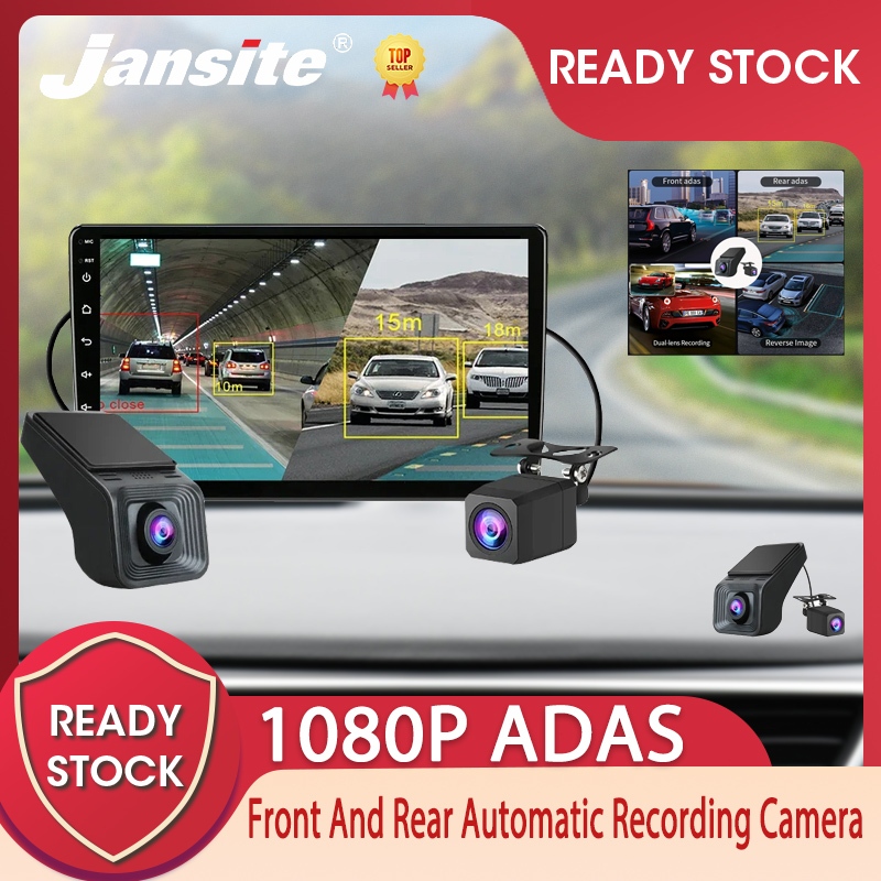 Jansite USB Car DVR ADAS Dash cam Dual Lens 720P Rear Camera Recoder ...