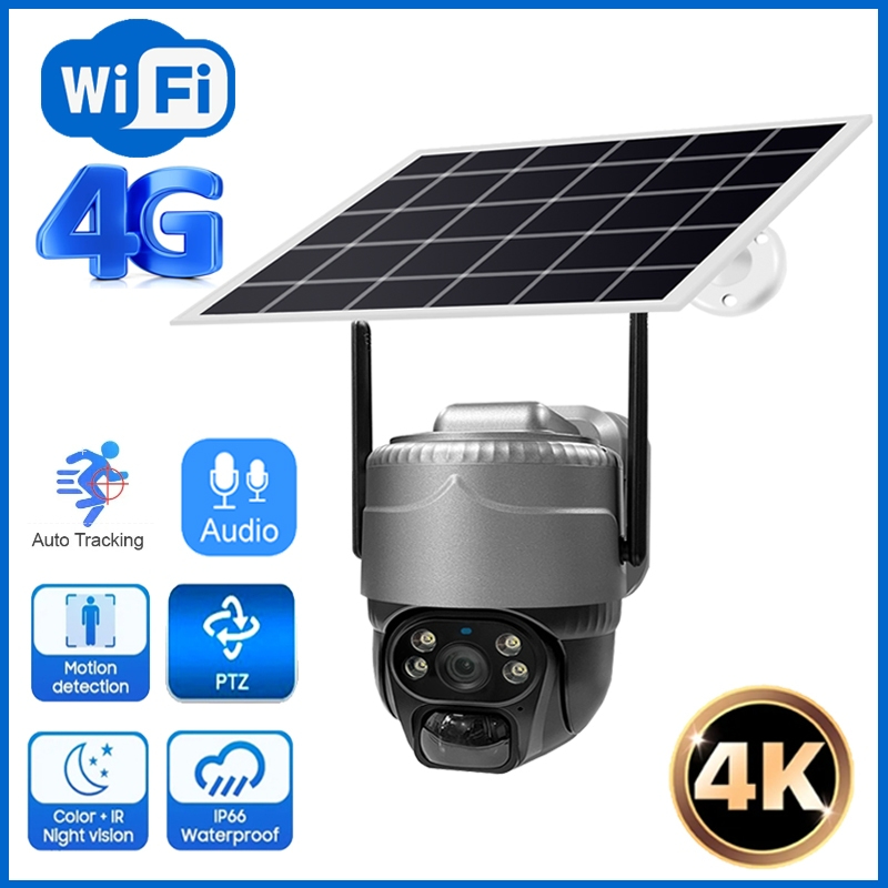 V380 pro camera 4G/WIFI cctv outdoor solar wireless 5MP 10X 360 PTZ IP ...