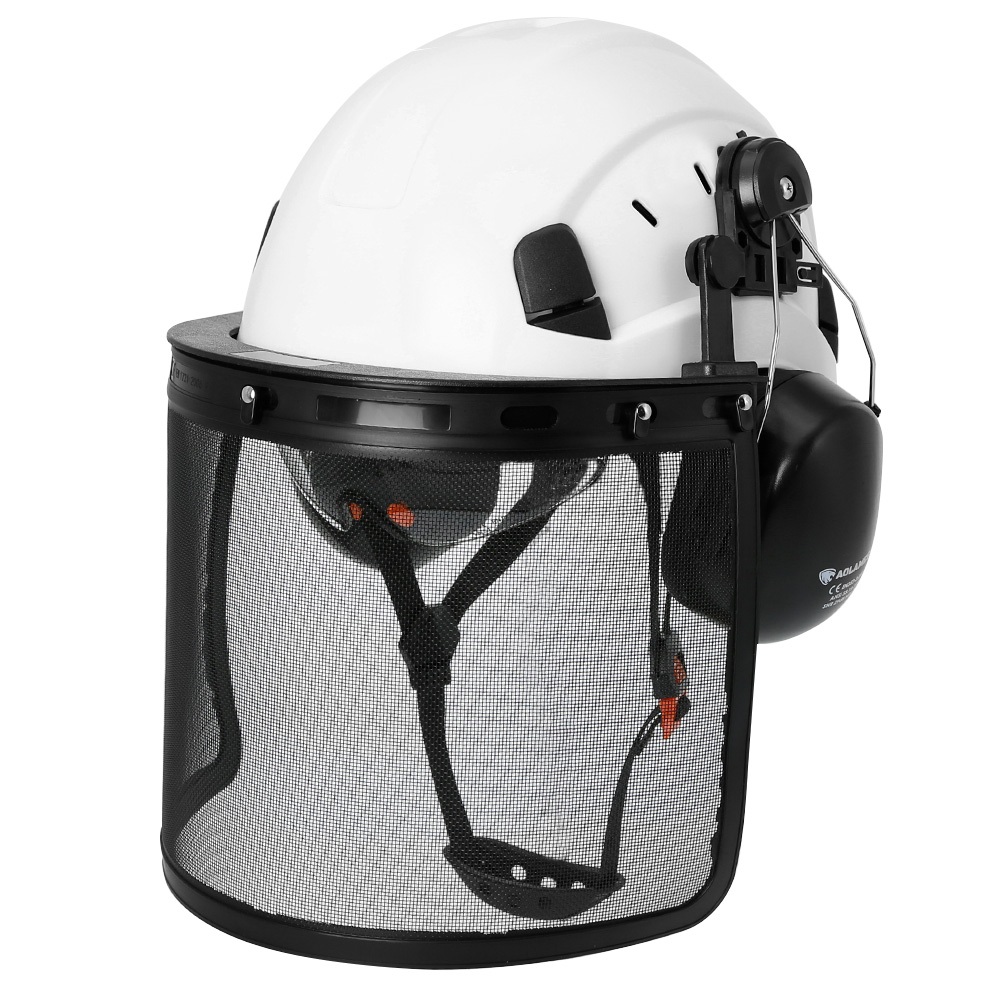 Forestry Safety Helmet with Built-in goggles,Earmuffs for Noise ...