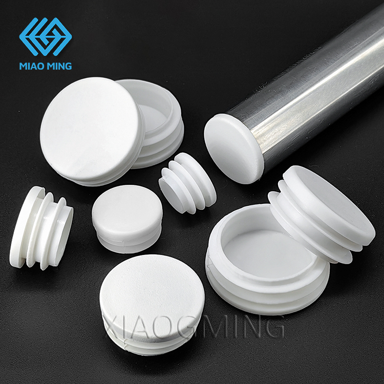 White Round Shape Furniture leg pad feet cap table chair foot hollow ...