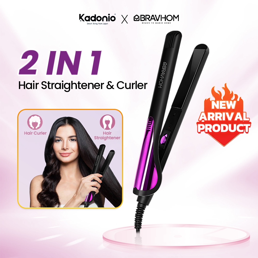 KADONIO 2 in 1 Hair Straightener Portable Hair Curler Mini Hair Styling ...