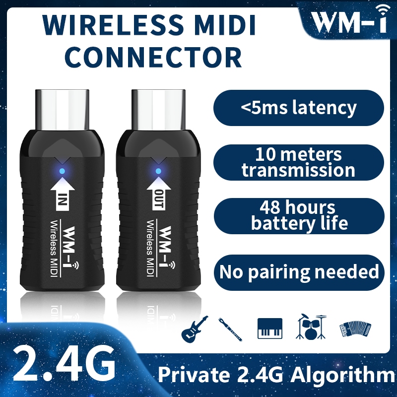 Digital Pianos LEKATO Wireless Bluetooth MIDI Adapter Ultra Low Latency ...