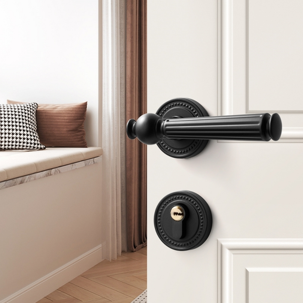 Tombol pintu Gold Door Handle Lock Set Interior Bedroom kunci rumah ...