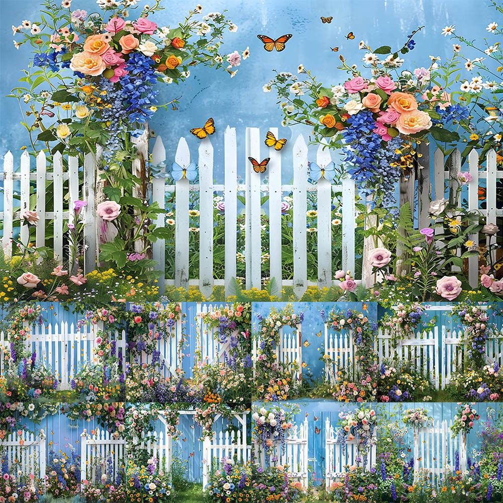 Garden Fence Photography Background Flower Kid Adult Birthday Party ...