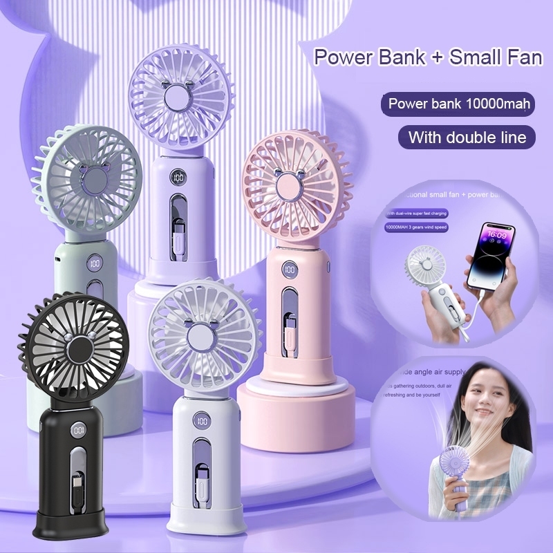 【10000mah Power Bank】Handheld Fan Small Fan Portable Fan Wireless Power ...