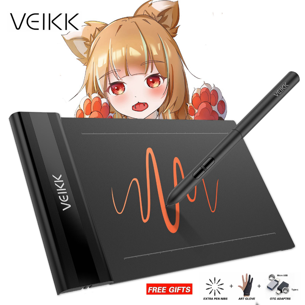 VEIKK Drawing tablet S640 Digital Pen tablet 6x4 inch with 8192 Level ...