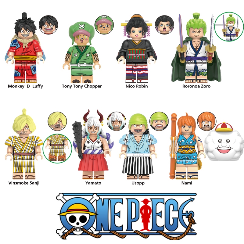 One Piece Minifigure Luffy Zoro Yamato Tony Chopper Minifigure Building ...
