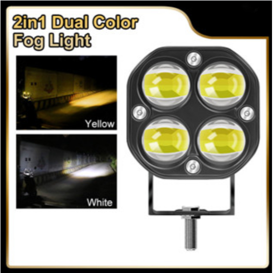 1pcs Motorcycle LED Two-Color waterproof work light driving light LED ...