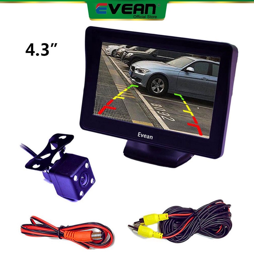 [12V-24V] Evean 4.3 Inch IPS Car Monitor Car Reverse Parking Monitor ...