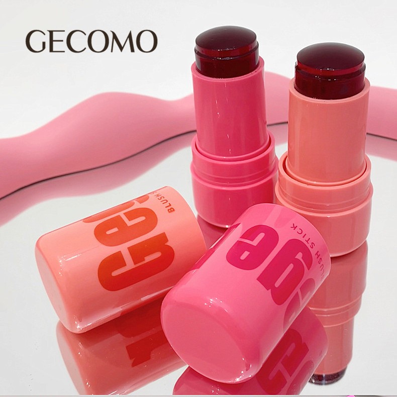 GECOMO Jelly Blush Stick, 果冻腮红棒 2 in 1 Lip Cheek Tint Long-lasting ...