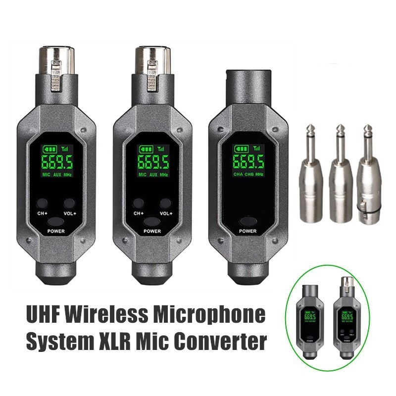 Wireless Microphone System UHF Wireless XLR Transmitter and Receiver ...