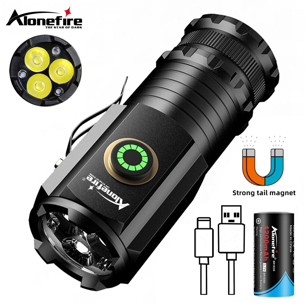 Alonefire X23 Super Bright Mini LED Flashlight Rechargeable Waterproof ...
