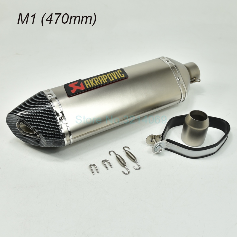 Modified Inlet 51mm Universal Akrapovic Muffler Motorcycle Exhaust Pipe ...