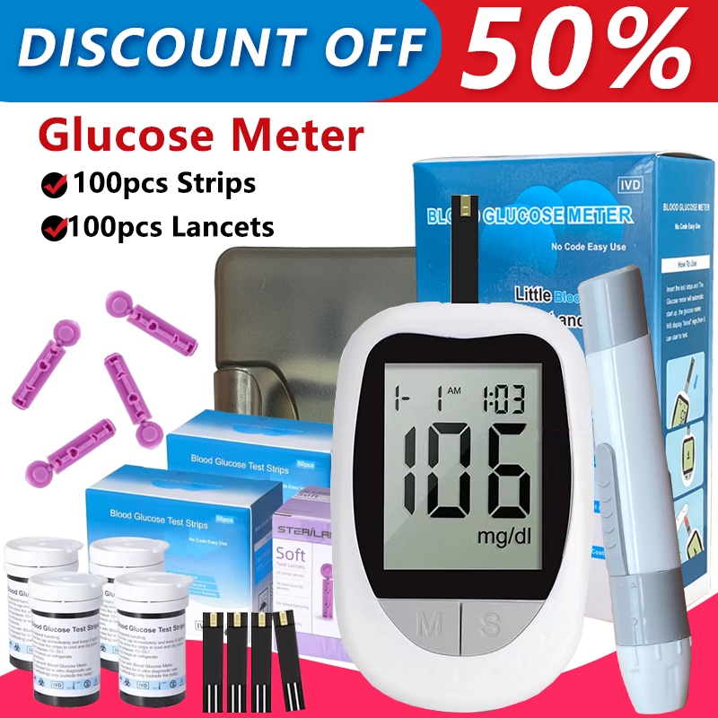 Blood Glucose Meter Kit Complete Blood Sugar Monitoring Set Glucometer ...