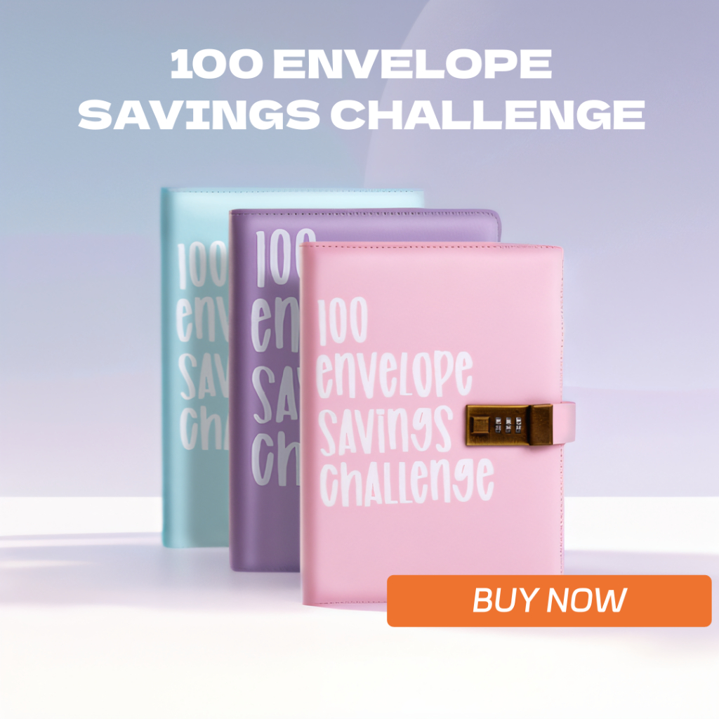 100 Envelope Saving Challenge Binder, With password lock, 1 Piece ...