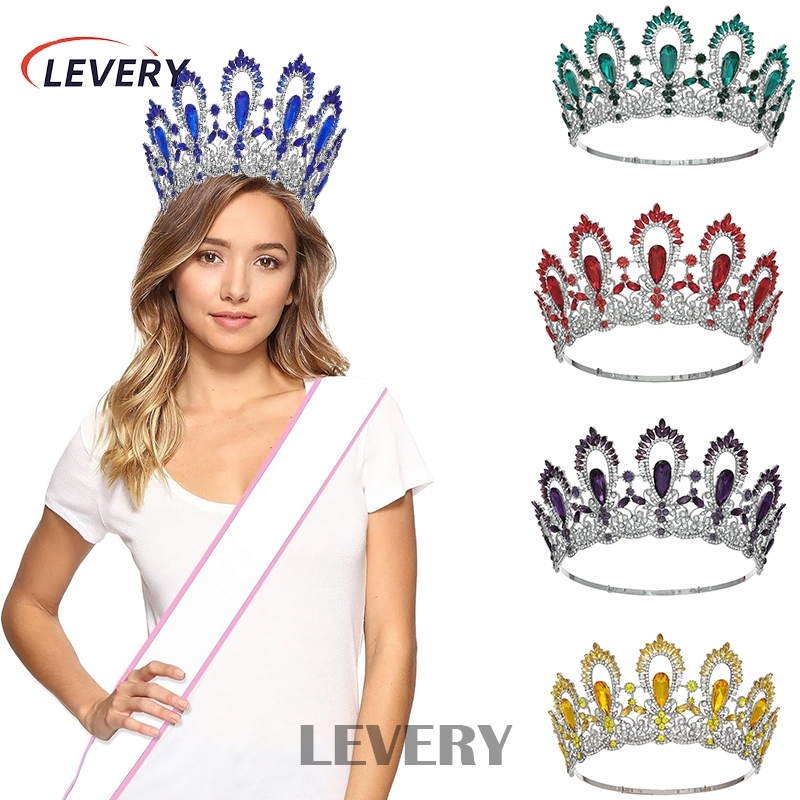 Levery 2024 New Adjustable Pageant Crown Wedding Girls Birthday Party ...