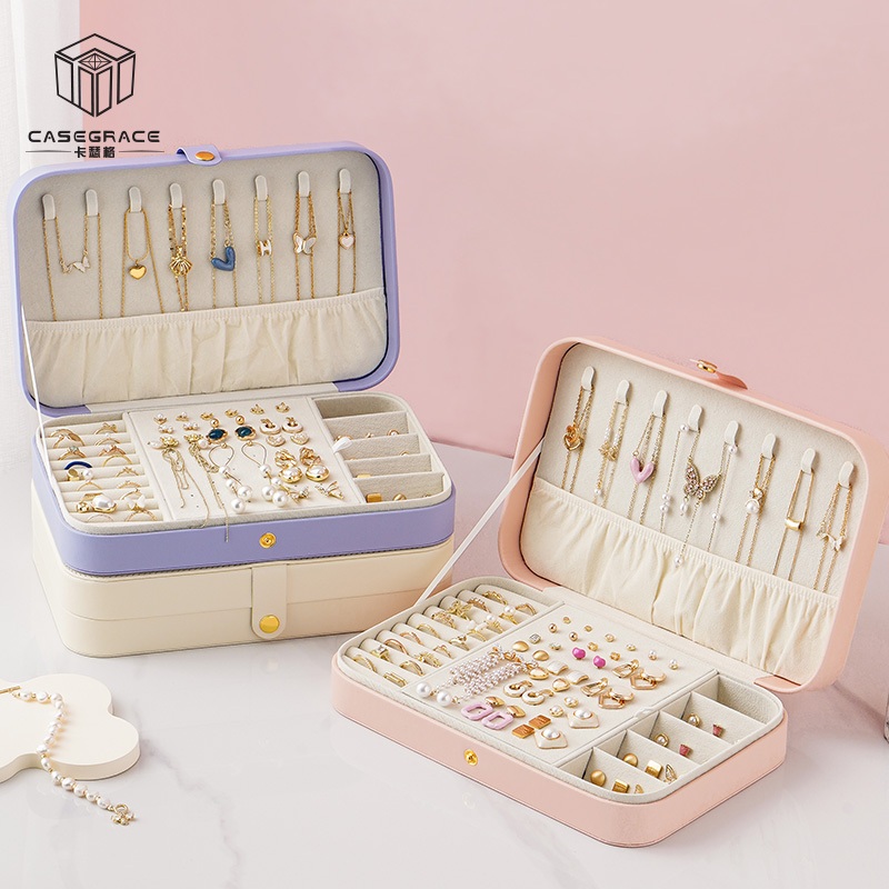 CASEGRACE Jewellery Box Organizer For Portable Stud Earring Necklace ...