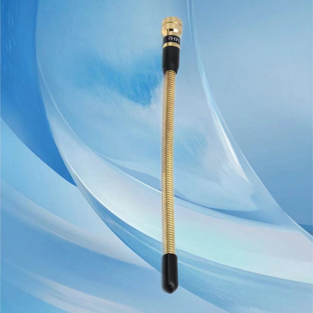 Walkie Talkie Metal Gold Spring Antenna SMA-Male VHF 136-174Mhz Antenna Two Way Radio For YAESU ...