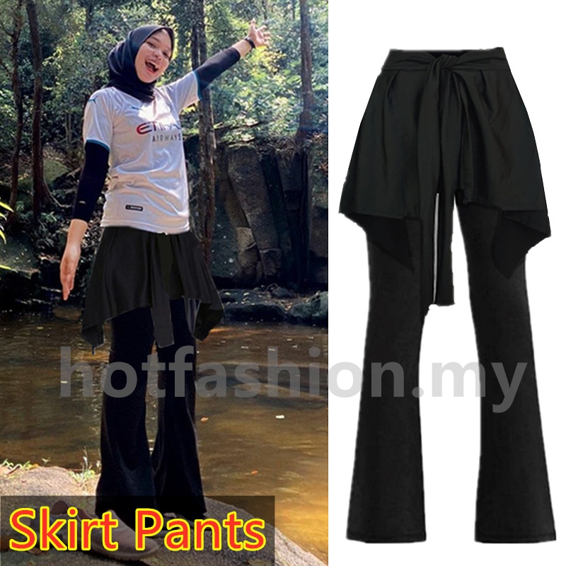 Ready Stock Plus Size Asymmetrical Seluar Strap Skirt Sukan Pants ...