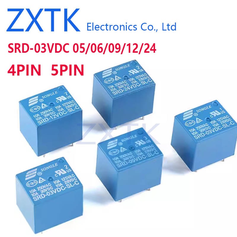 3pcs/lot Songle SPDT Relay SRD SRD-03VDC SRD-05VDC SRD-06VDC SRD-09VDC ...