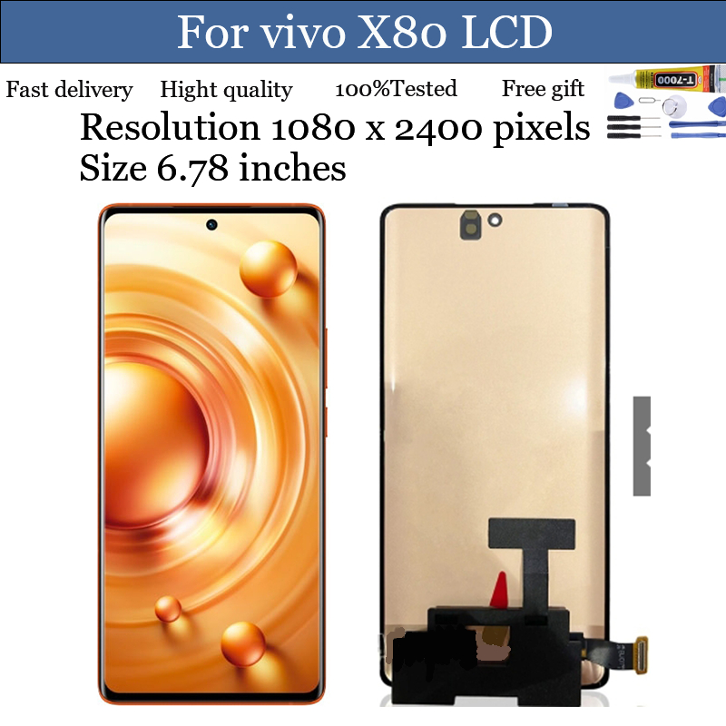 6.78" Original For Vivo X80 LCD Display and Digitizer Panel Assembly ...
