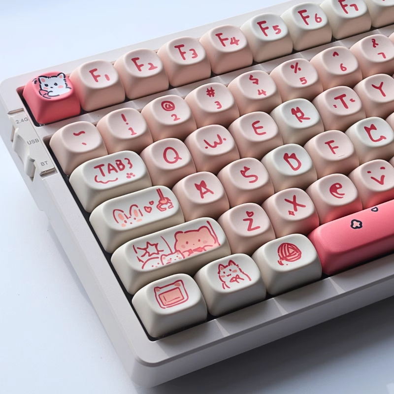 【Keycap Only】MOA Profile Pink Meow Meow Keycap 144 Keys PBT Sublimation ...