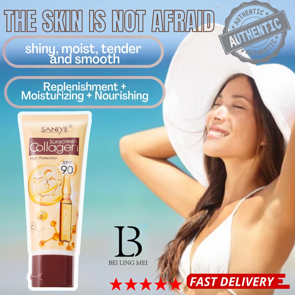 【Authentic Original】Saniye collagen sunscreen SPF90 PA+++ Sunblock High Protection Body Face ...