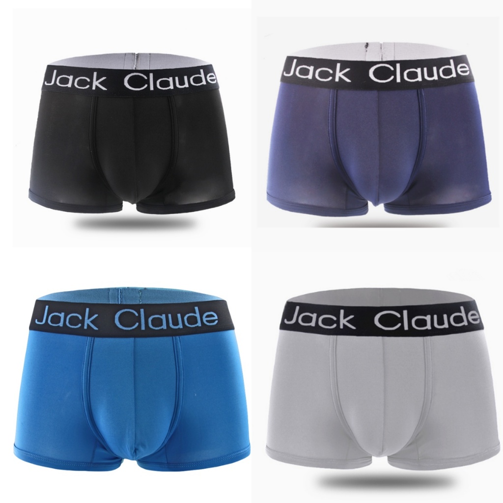 4Pcs Men's Boxer Underwear Jack Claude Ice Silk Plus Size Male ...