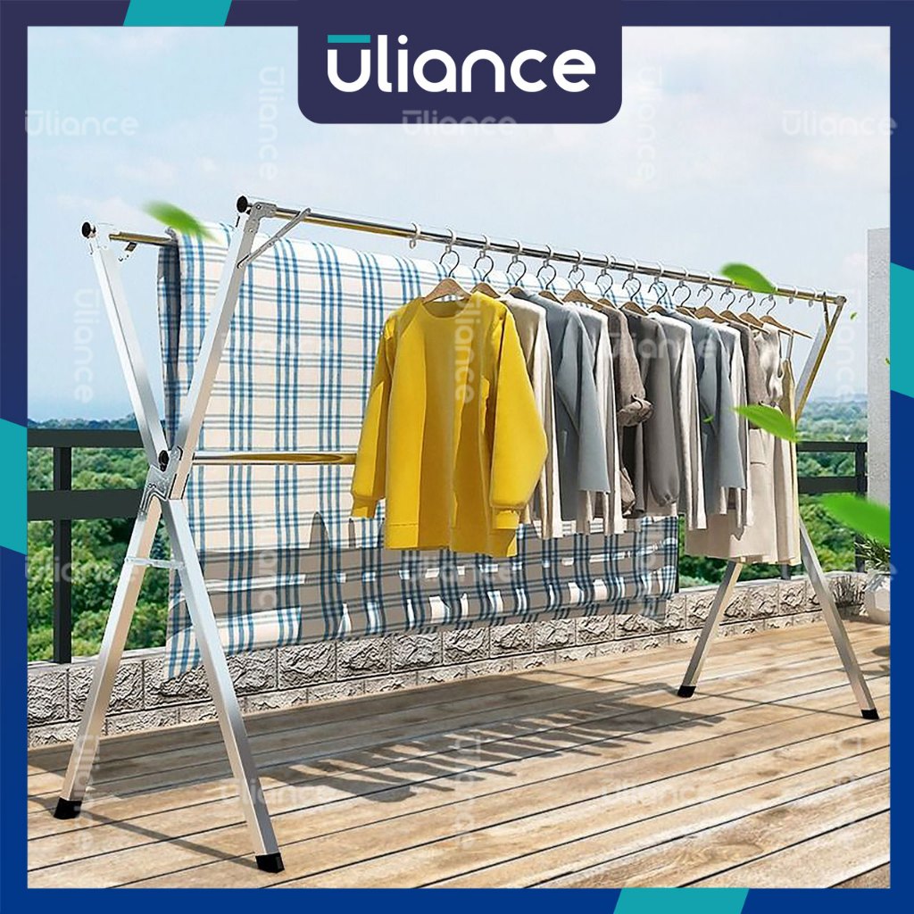 Uliance 240cm Hanger Stand Stainless Sampayan Foldable Clothes Drying ...