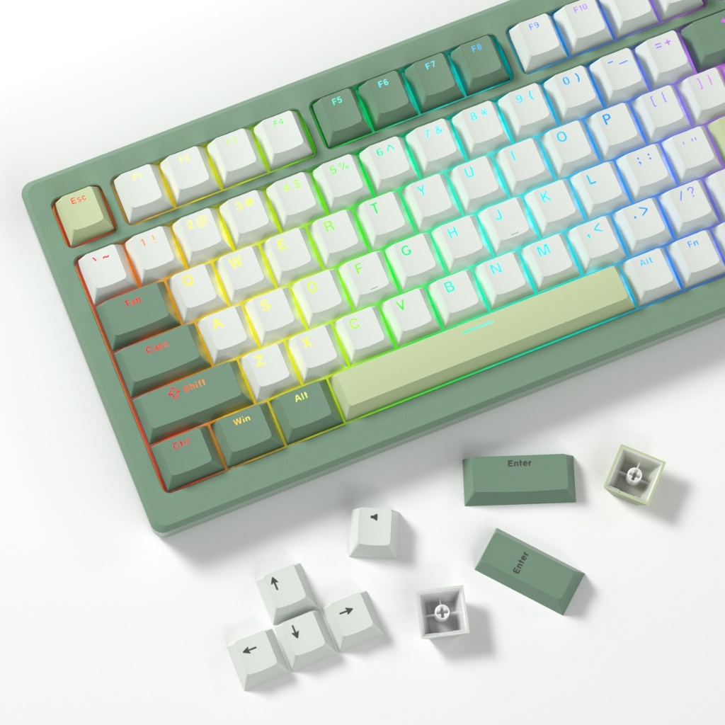 WOMIER 140 Keys Shining Through PBT Keycaps Cherry Profile Minimalist ...