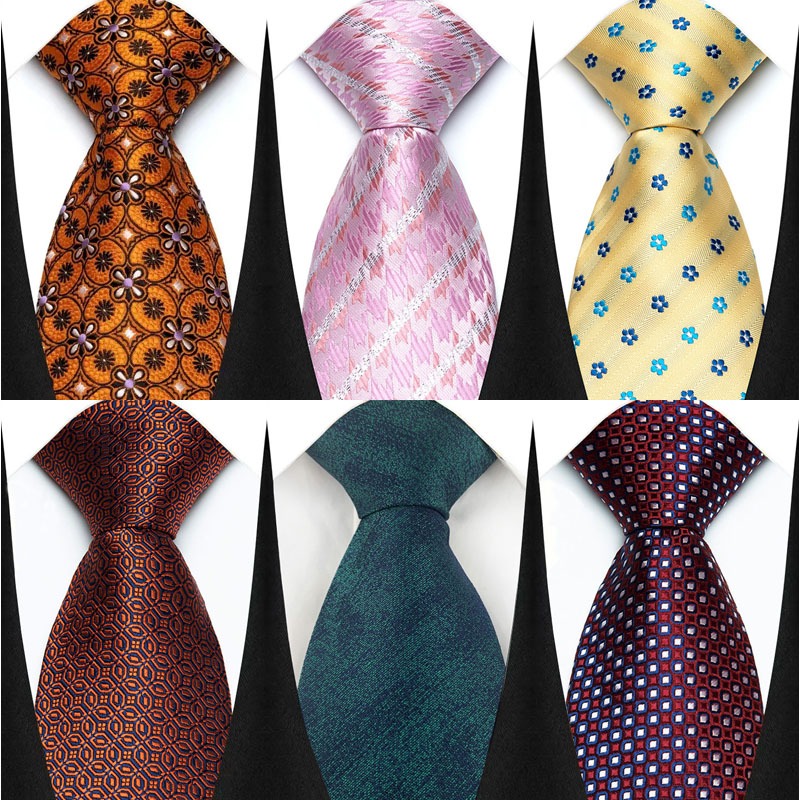 New Men's Tie 8CM Neckties For Man Classic Jacquard Woven Polka Dot ...