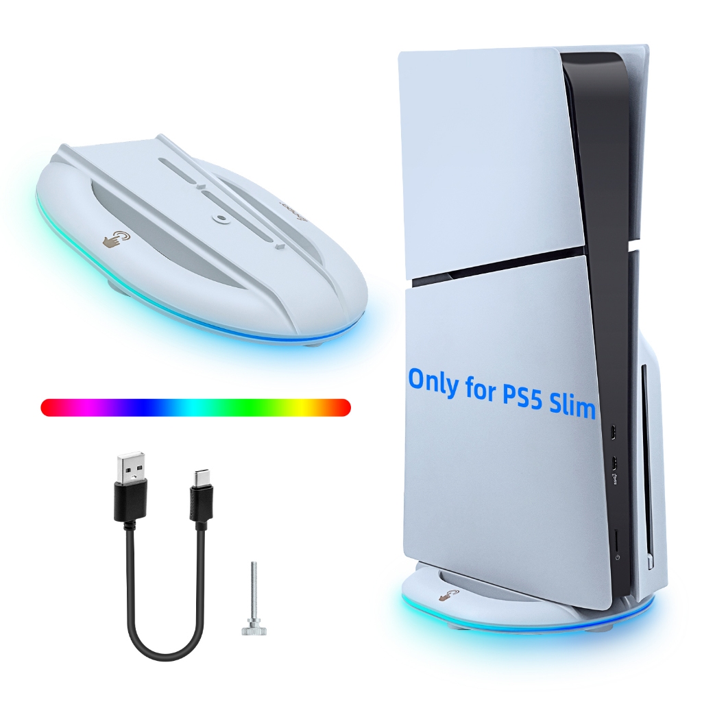 Universal RGB Vertical Stand for PS5 Slim/PS5 Pro Console - White ...