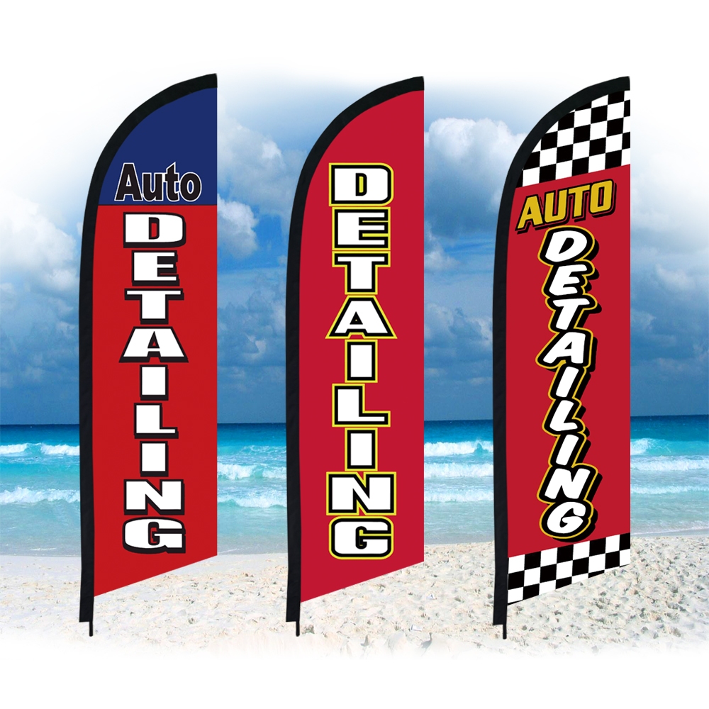 Auto Detailing Feather Flag Only Swooper Without Pole Beach Flag Custom ...