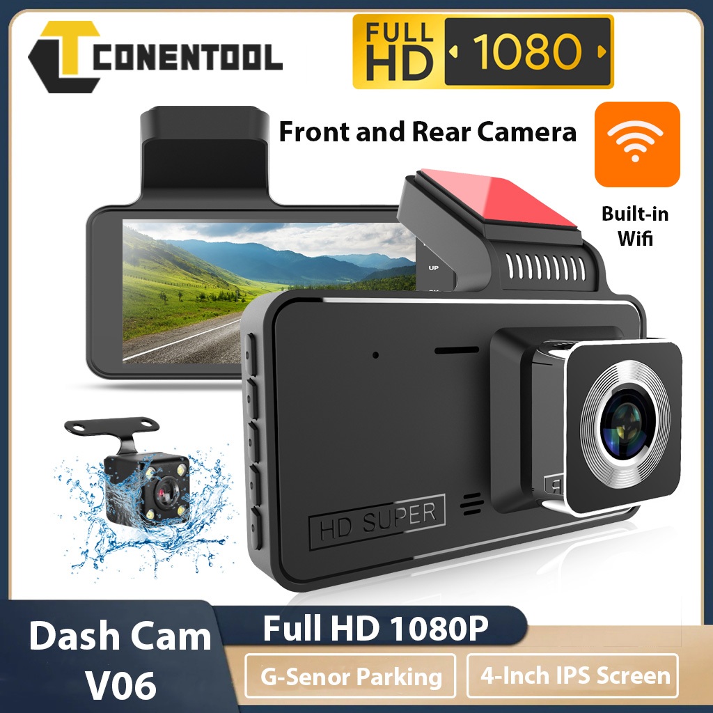 Conentool 2k car camera, front-back car camera, Full HD 1080P in night ...