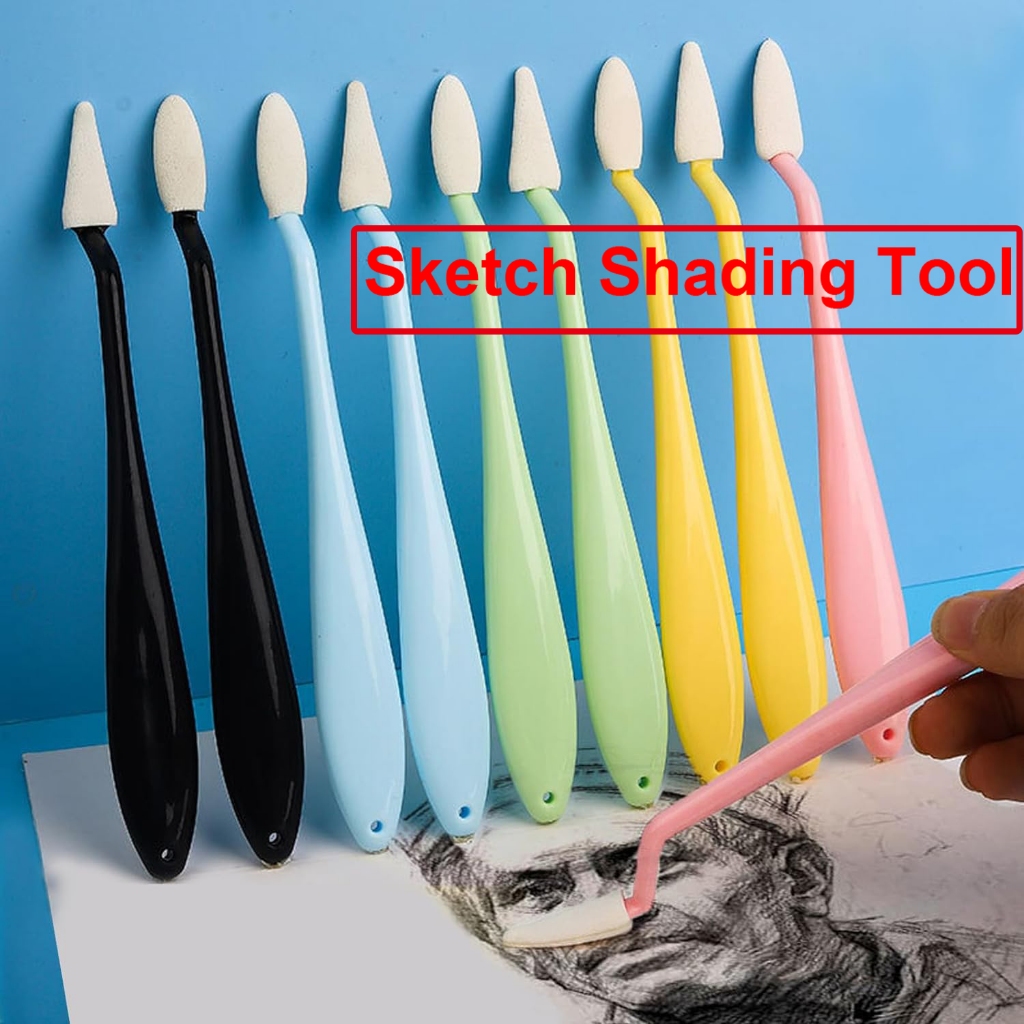 Art Blending Blenders Stumps, Sketch Trimmer Erase Sponge Wiper, 2 Head ...