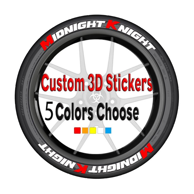 Car Sticker Custom Text 3D PVC Letter Tyre Sticker Stripe Stickers ...
