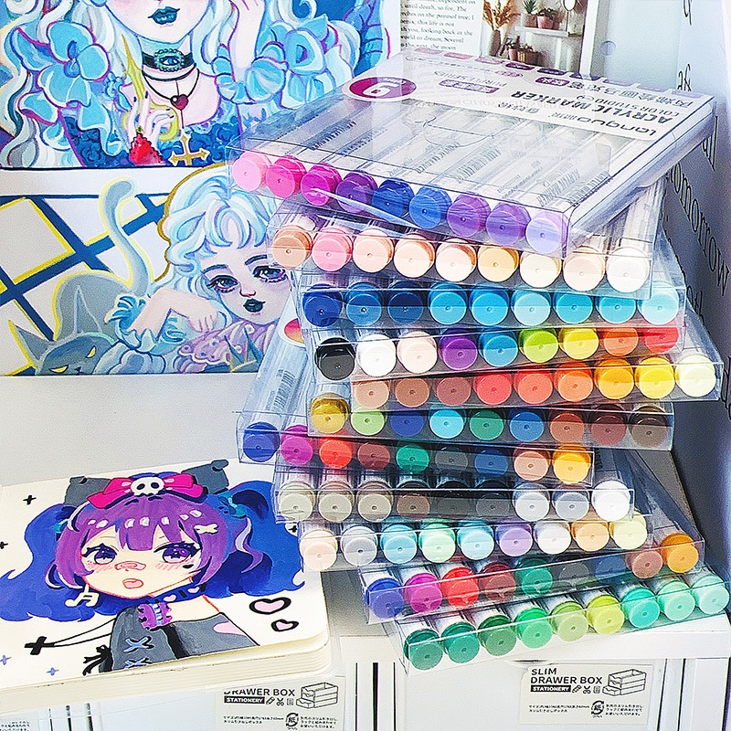 Languo 135 colors Acrylic marker pen for children's painting watercolor ...