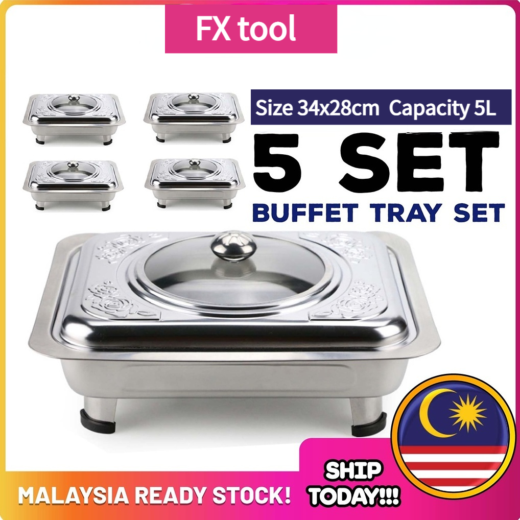 Fashion 5 Set 34x28 BUFFET EMBOSSED /BUFFET TRAY SET / BUFFET FOOD TRAY ...
