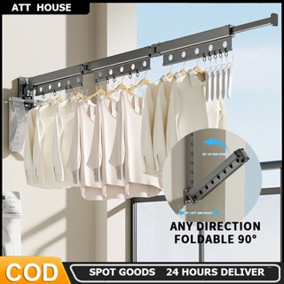 Aluminum Alloy Drying Rack Foldable Balcony Wall-Mounted Clothes Hanger ...