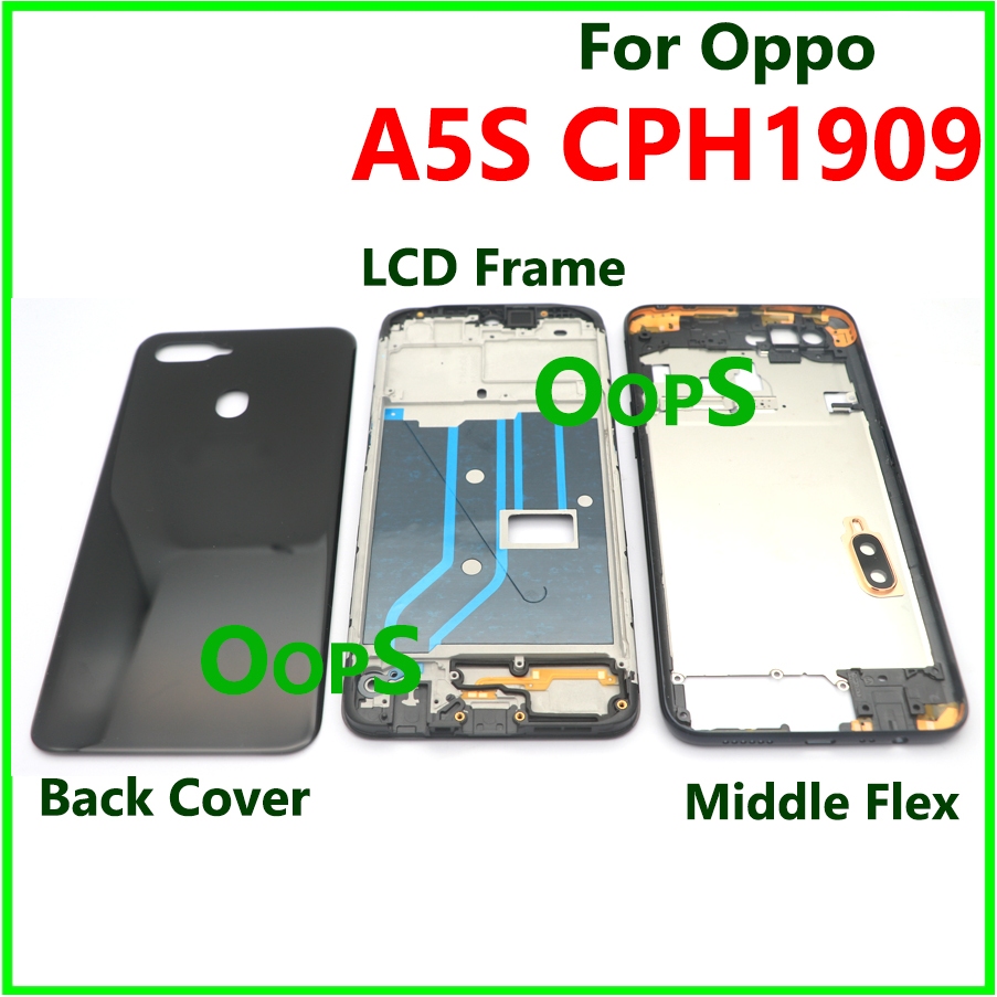 Back Housing Holder For Oppo A5s CPH1909 LCD Front Middle Frame Battery ...