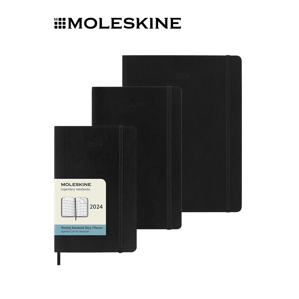 Moleskine 2024 12 Months Classic Black Body Monthly Plan Monthly Diary ...