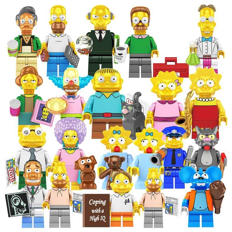 SP1015 SP1016 The Simpsons Building Blocks Flink Ralph Homer Jay Marge ...