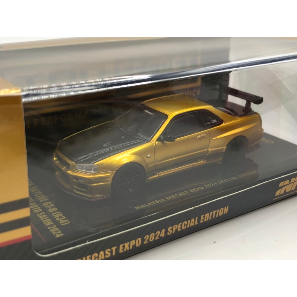 INNO64 Nissan Skyline R34 Top Secret Malaysia Diecast Expo MDX 2024 - Gold Diecast Scale Model ...