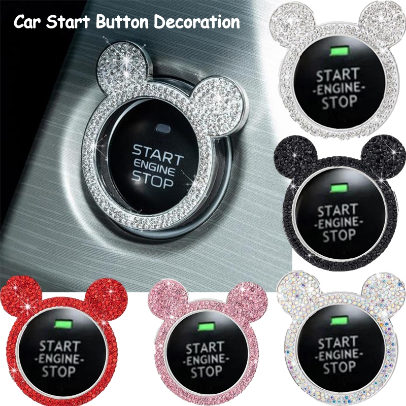 Car Start Stop Push Button Cover Decorative Car Ignition Button Cover ...