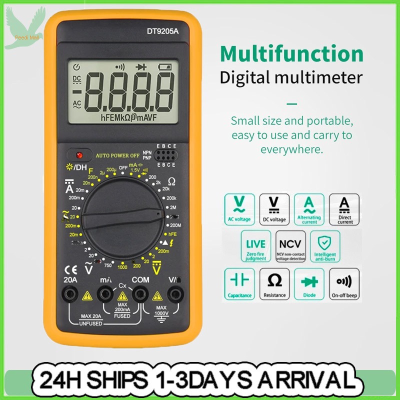 [One Year Warranty] Digital Multimeter DT9205A Volt Meter Ammeter ...