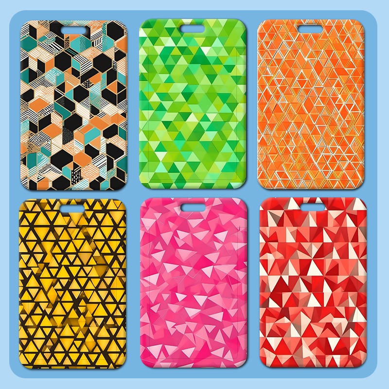 Cartoon Geometric crystal Card Holder Sleeve Bus Card Case Student Card ...
